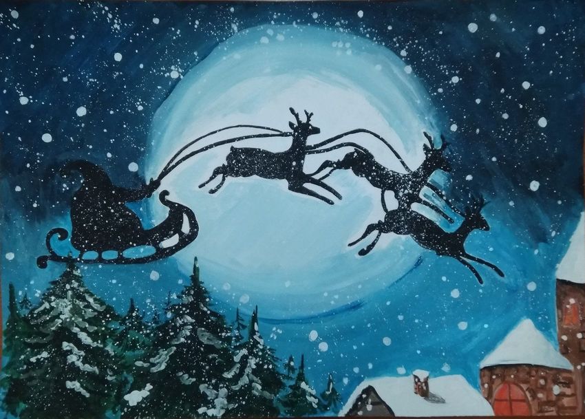 Рисунки на Новый год Зимняя сказка